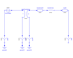Modelica: Electrical.Polyphase.Examples.TransformerYY